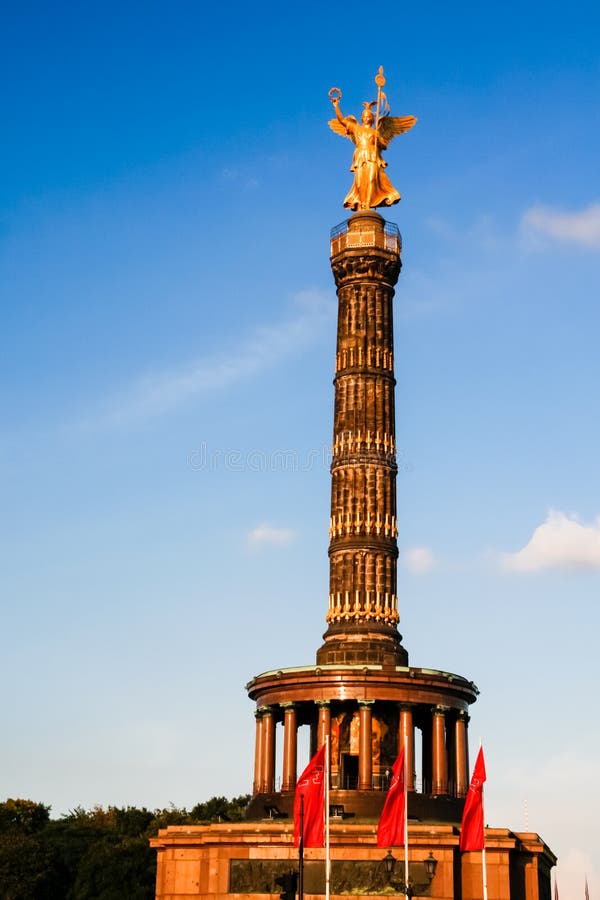 The Victory Column in Berlin, Germany at Sunset Stock Photo - Image of ...