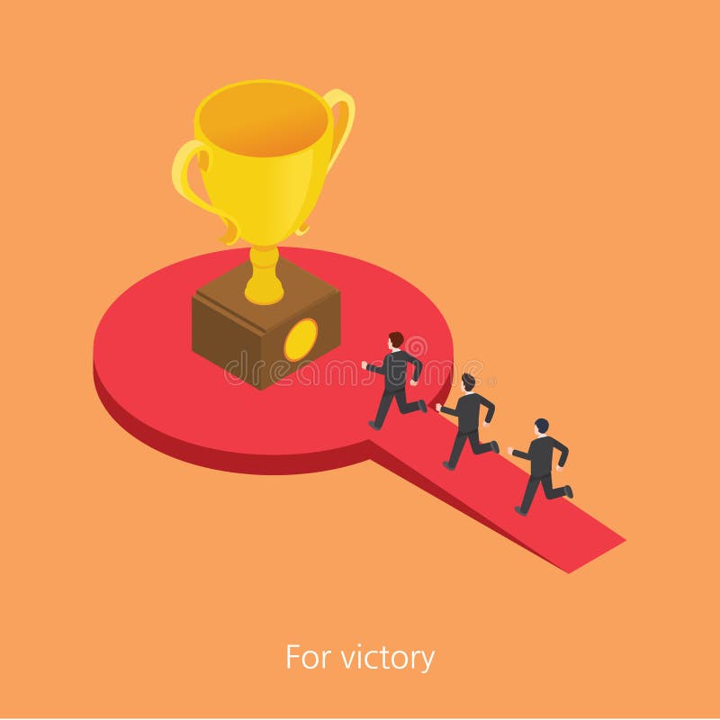 For Victory Concept Design 3d Isometric Illustration Stock Illustration ...