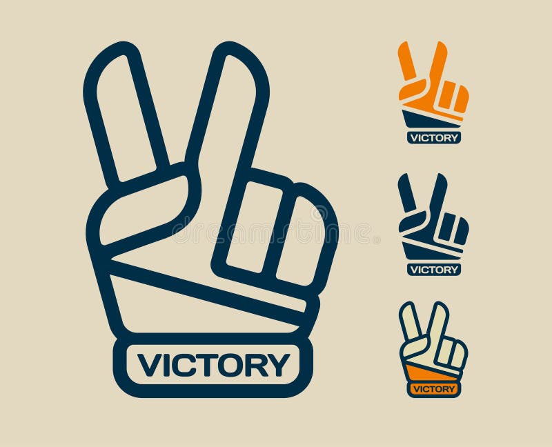 Victory Concept Emblem. Hands and Fingers Graphic. Vector Stock Vector ...