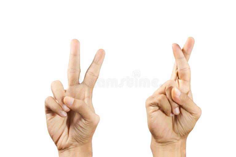 Victory and Cross Finger Symbol. Stock Photo - Image of cross, fingers ...