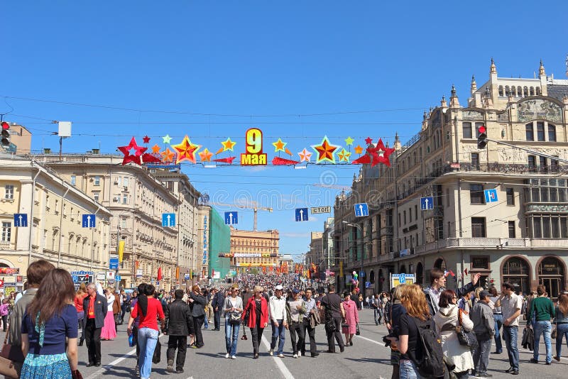 Victory Day in Moscow Streets. Editorial Photography - Image of ...