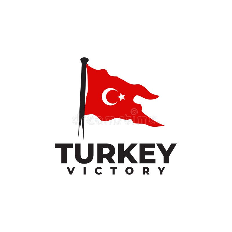 Victory Flag of Turkey Logo Design Template Stock Vector - Illustration ...