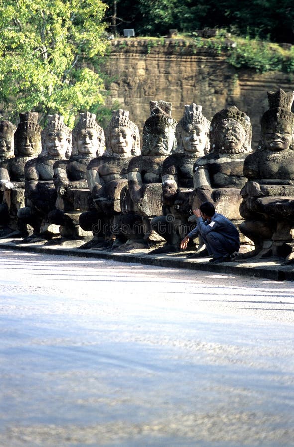 Victory Gate- Angkor Thom, Cambodia Stock Photo - Image of century ...