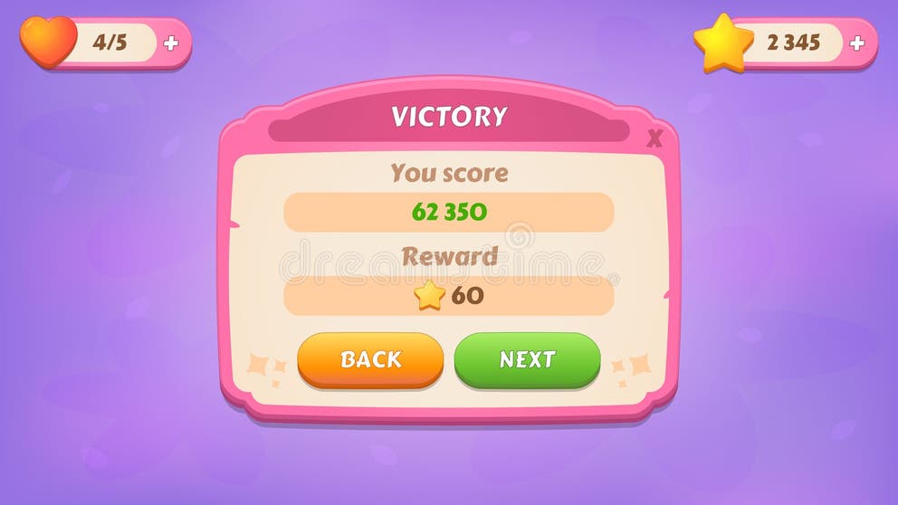 Victory. GUI Kit Casual Assets for a Game Mobile, a Set of User ...