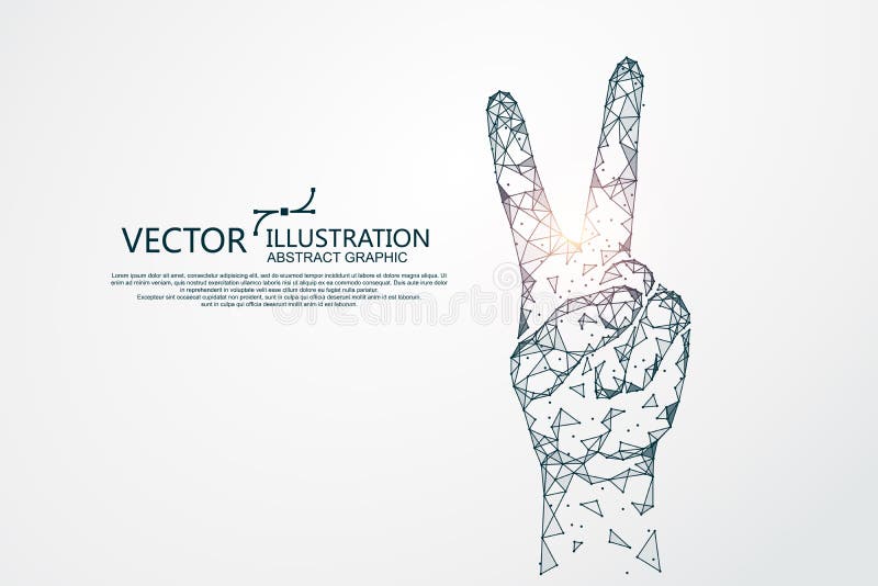 Victory Hand Shape, Concept Graphics, Vector Illustration Stock ...