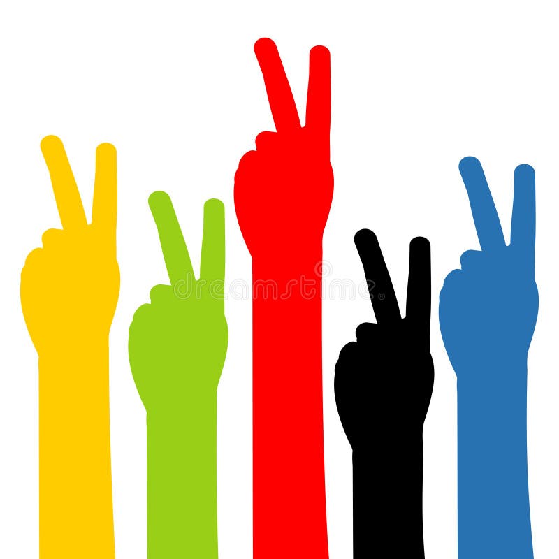 Victory Hands Raised Up stock vector. Illustration of graphic - 66995193