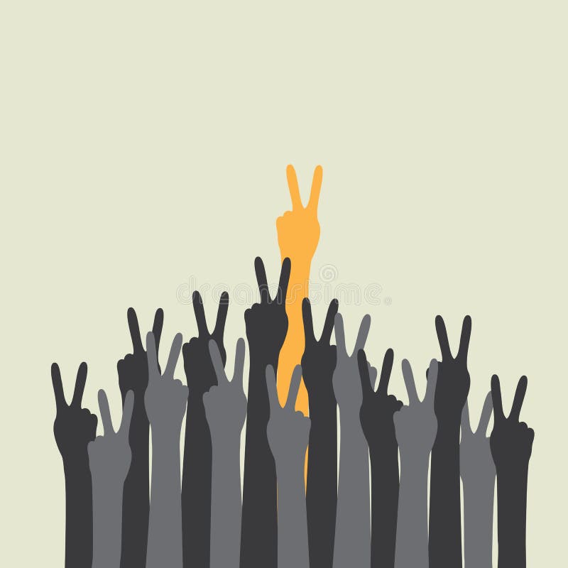 Victory Hands Raised Up stock vector. Illustration of graphic - 66995193