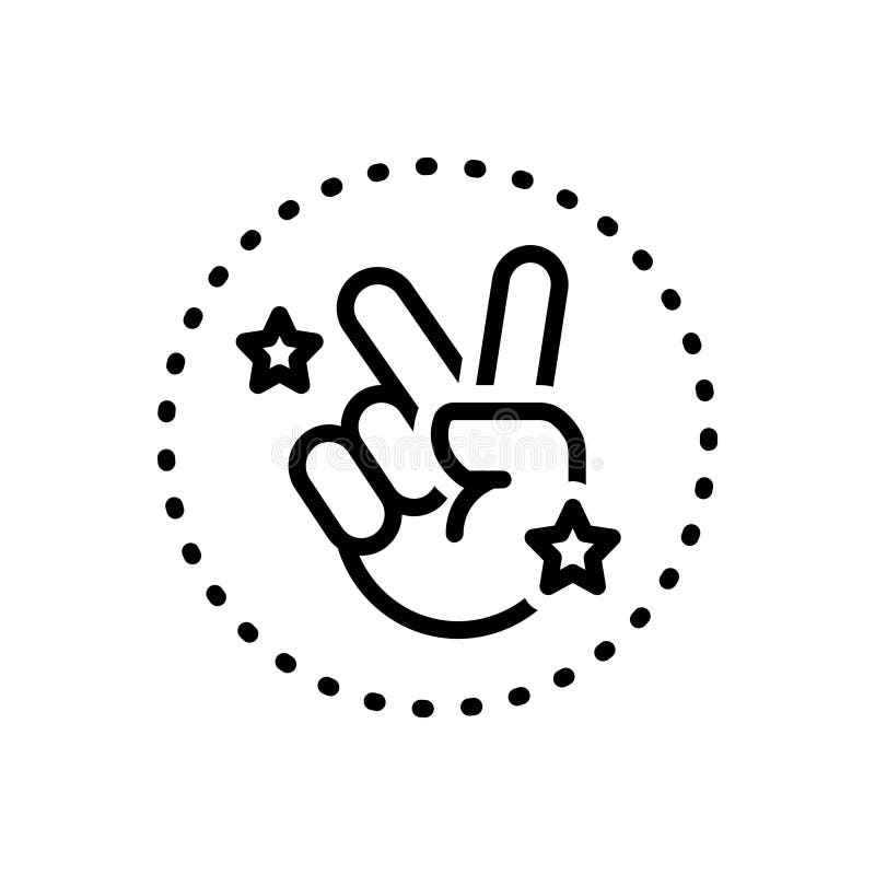 Black Line Icon for Victory, Conquest and Success Stock Illustration ...