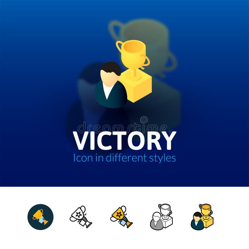 Victory Icon in Different Style Stock Vector - Illustration of outline ...