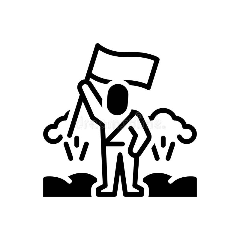 Black Solid Icon for Victory, Flag and Achievement Stock Illustration ...