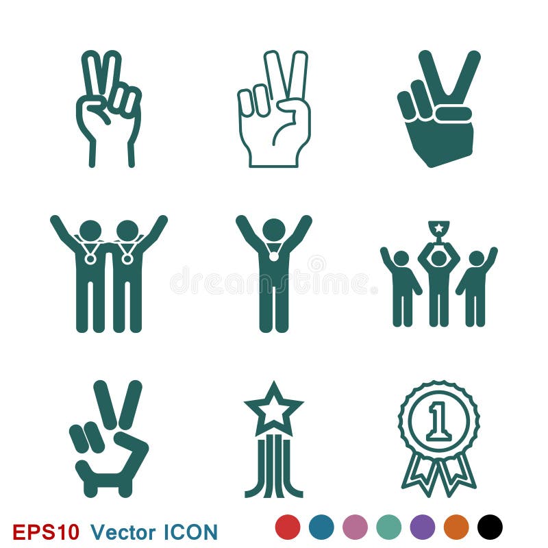 Victory Icon Vector Sign Symbol for Design Stock Illustration ...