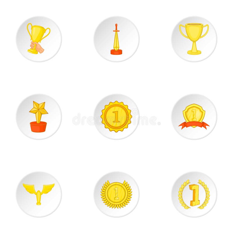 Victory Icons Set, Cartoon Style Stock Vector - Illustration of ...
