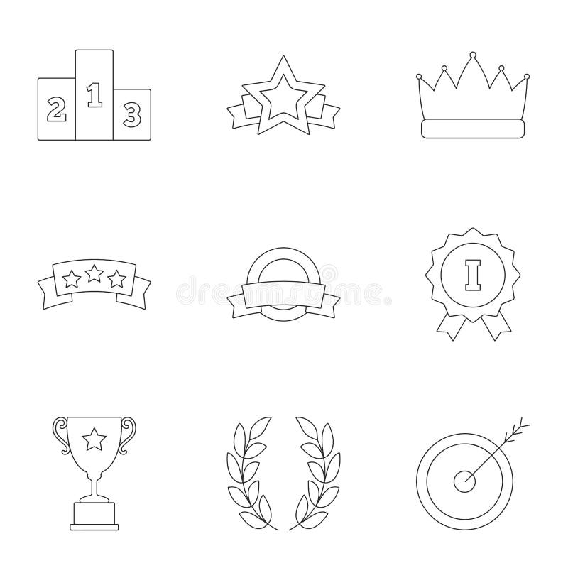 100 Victory Icons Set, Cartoon Style Stock Vector - Illustration of ...