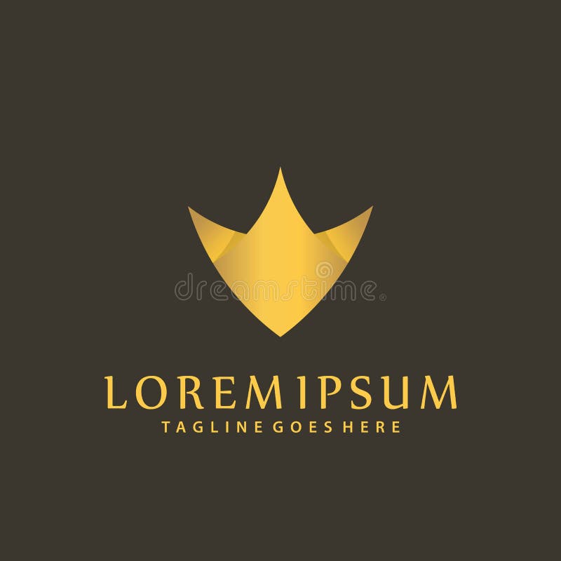 Victory King Shield Luxury Logos Design Vector Illustration Template ...