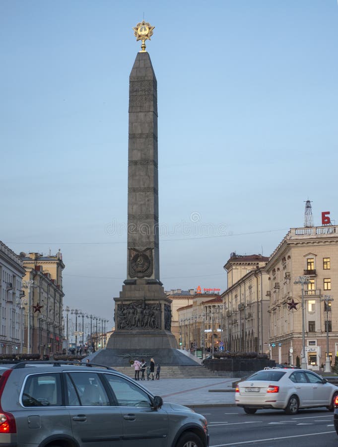 Victory Monument on Victory Square Editorial Photo - Image of flame ...