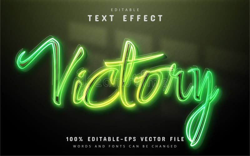 Victory Neon Style Text Effect Stock Vector - Illustration of abstract ...