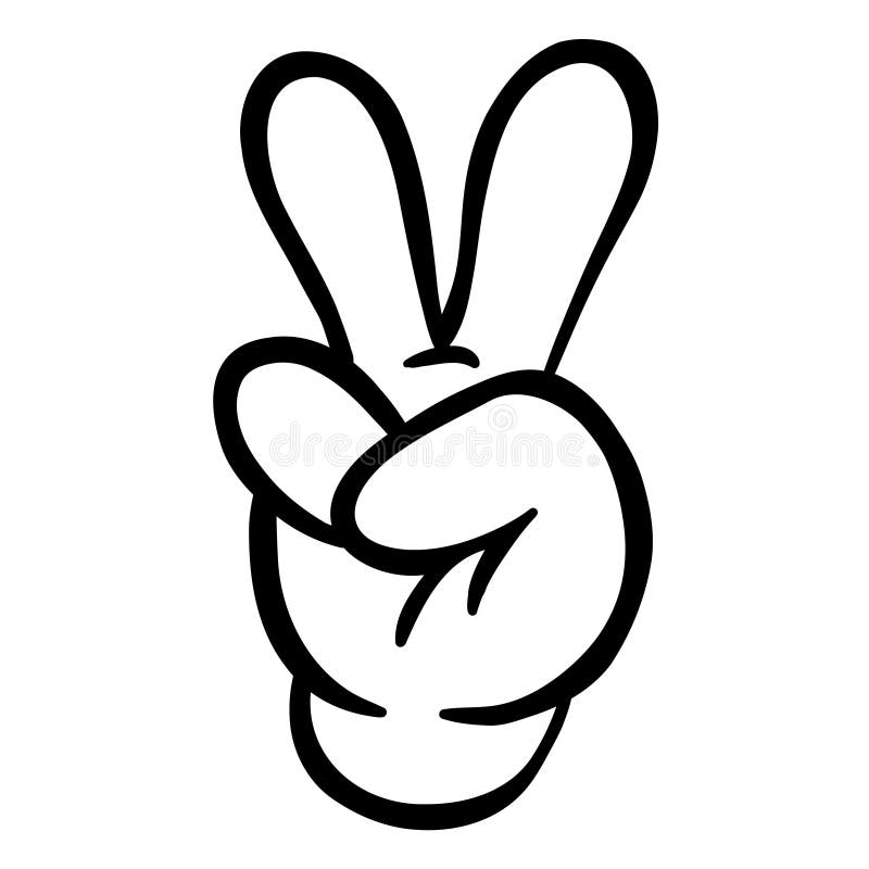 Victory Hand Gesture stock vector. Illustration of comic - 253602194