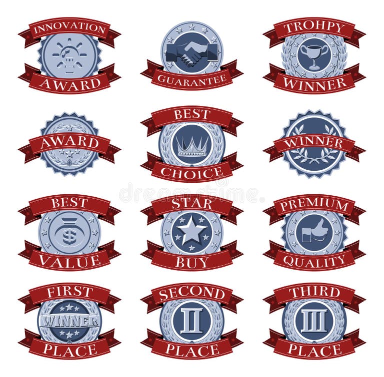 Victory reward shields stock vector. Illustration of choice - 27104703