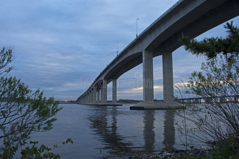 Victory Route 35 Bridge at Dusk -06 Stock Image - Image of river ...