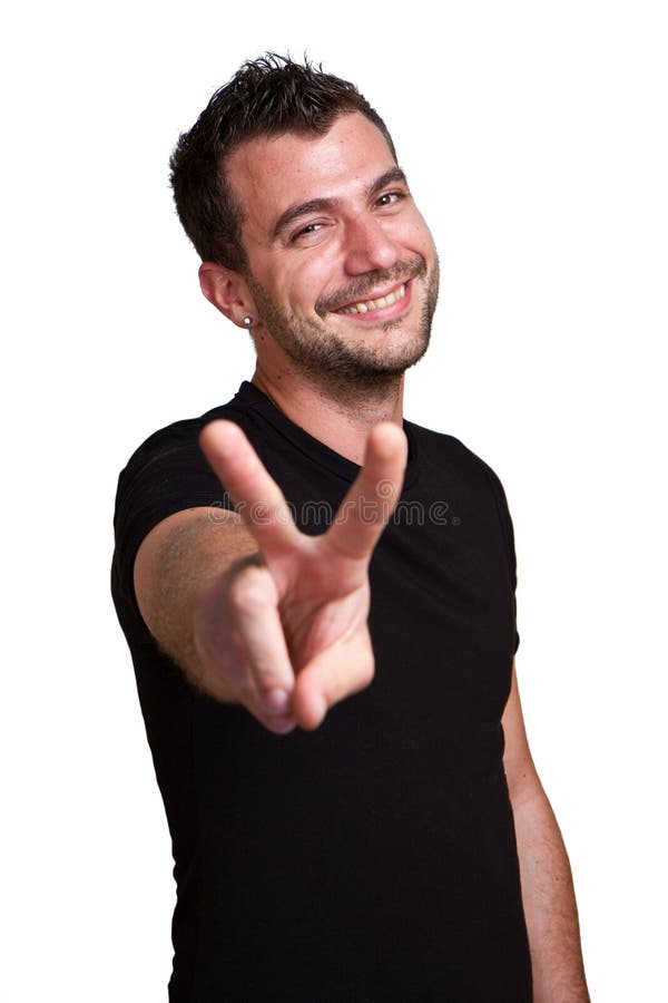 Victory sign stock image. Image of hands, white, give - 21056327