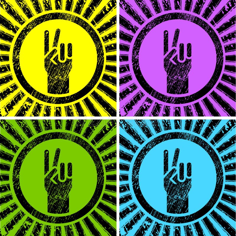Victory sign stock vector. Illustration of retro, signal - 23148779