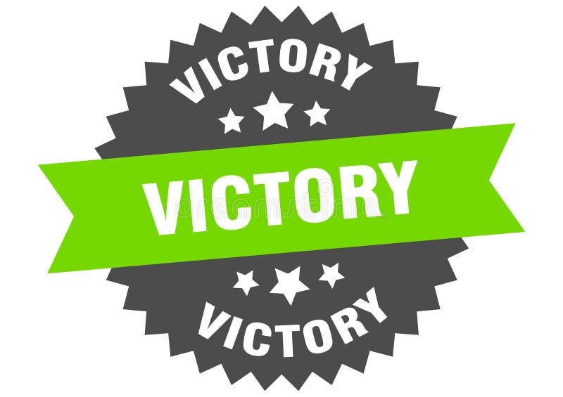 Victory Sign. Victory Circular Band Label. Victory Sticker Stock Vector ...