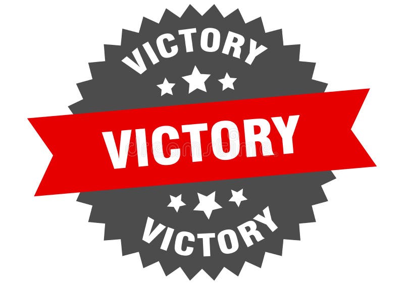 Victory Sign. Victory Circular Band Label. Victory Sticker Stock Vector ...