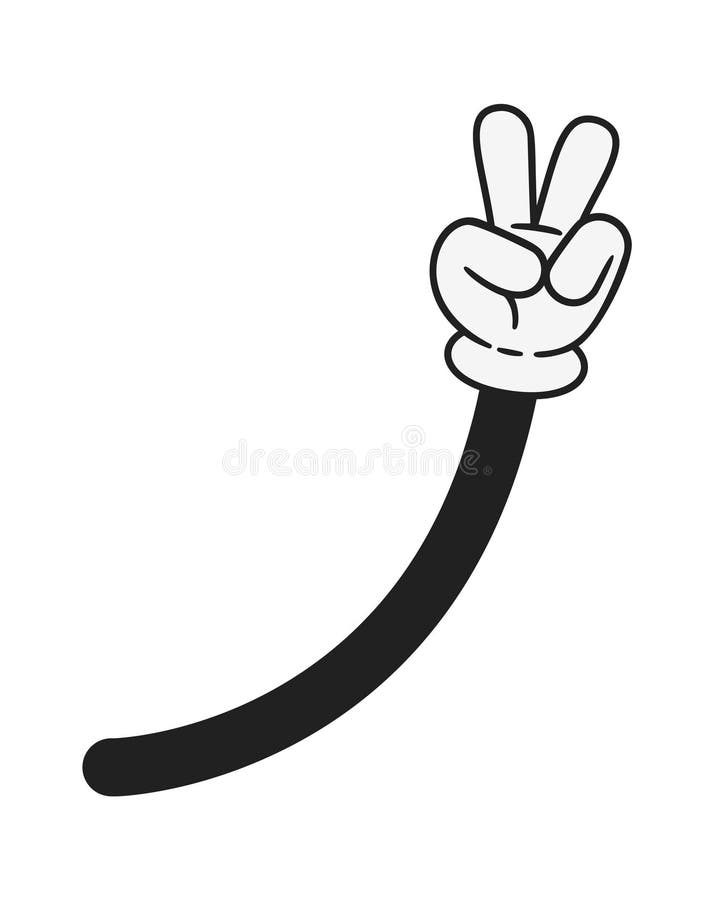Victory Sign Comic Hand Gesture Stock Vector - Illustration of comic ...
