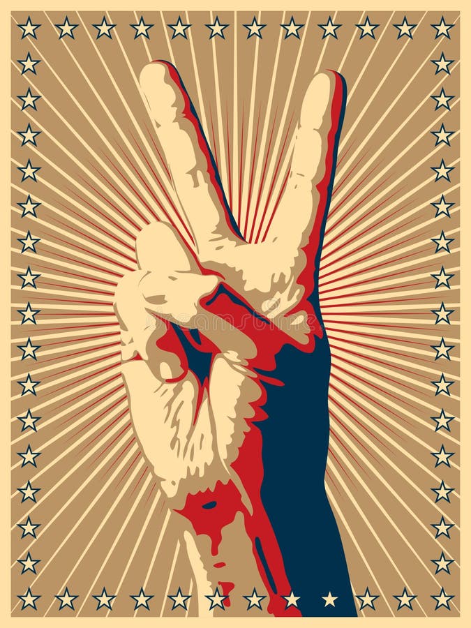 Victory sign with UK flag stock vector. Illustration of aged - 16716056