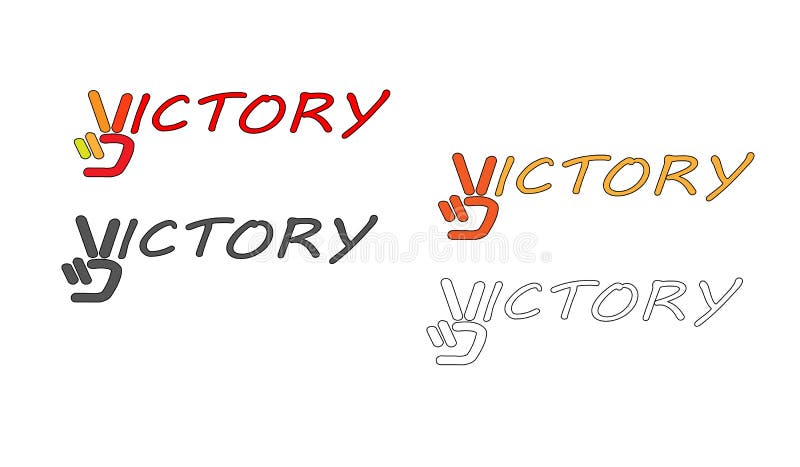 Victory sign logo stock vector. Illustration of cool - 89908395