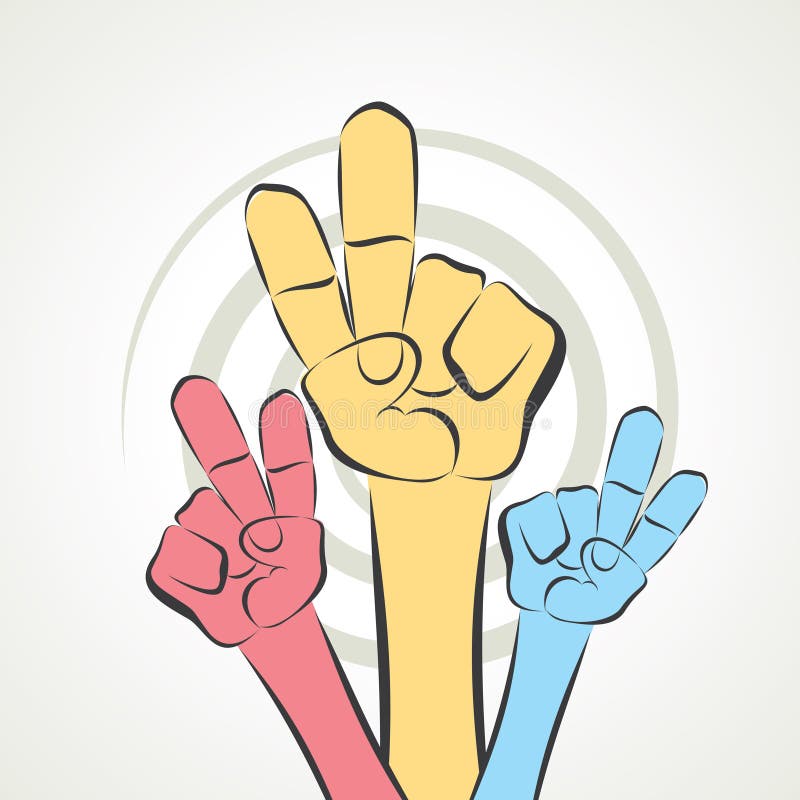 Victory sign with UK flag stock vector. Illustration of aged - 16716056