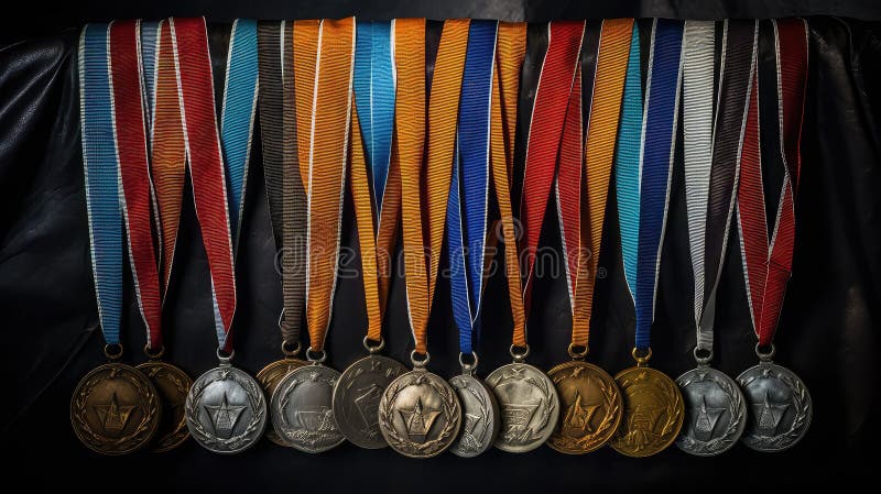 Victory silver medal stock photo. Image of determination - 313794384