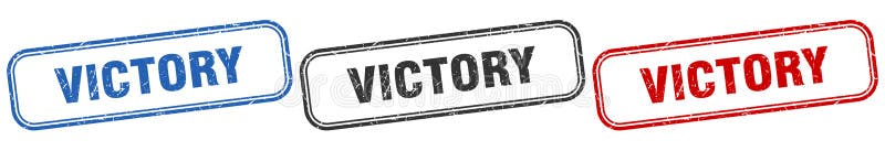 Victory Square Isolated Sign Set. Victory Stamp Stock Vector ...