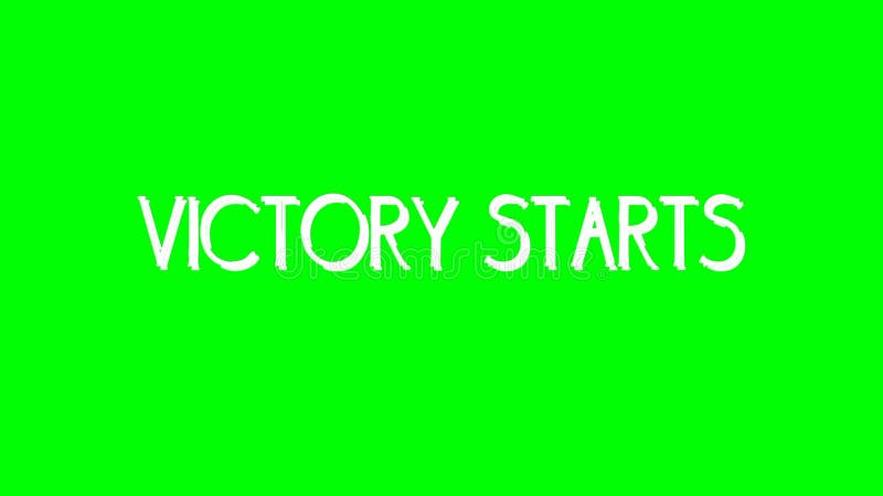 Victory Starts Text Green Screen Animated Video Stock Video - Video of ...