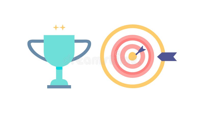 Victory Target Icon Marking Successful Attainment of Objectives, Vector ...