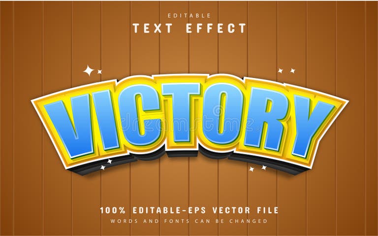 Victory text effect stock vector. Illustration of team - 256114922