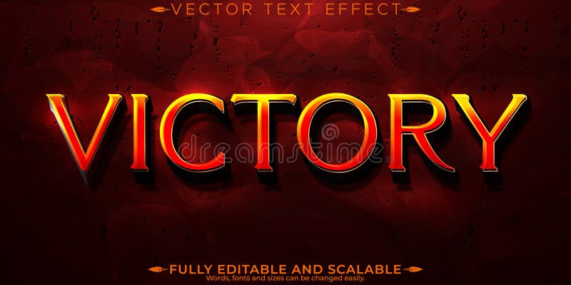 Victory Text Effect, Editable Historical and Win Text Style Stock ...