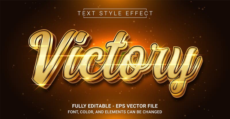 Victory, Text Style Effect. Editable Graphic Text Template Stock Vector ...