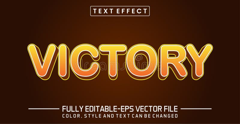 Victory Text Style Effect Editable Stock Vector - Illustration of style ...