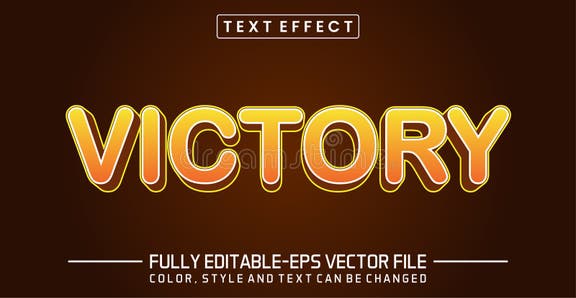 Victory Text Style Effect Editable Stock Vector - Illustration of style ...