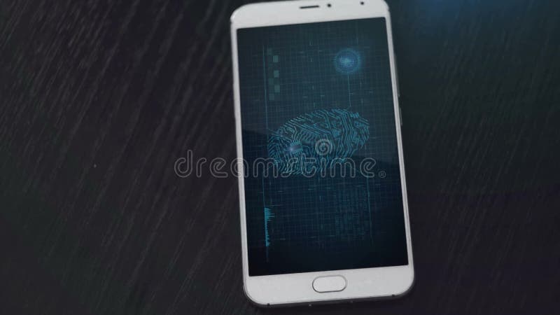 Vidéo De Smartphone Avec L'empreinte Digitale De Puce Clips Vidéos ...