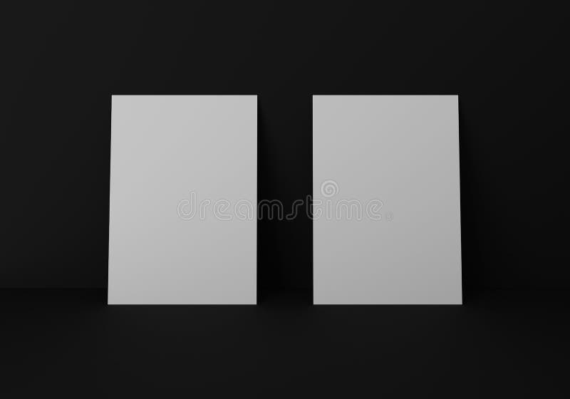 Vide 2 Blanc Rectangle Vertical A4 Feuille Papier Maquette Illustration ...