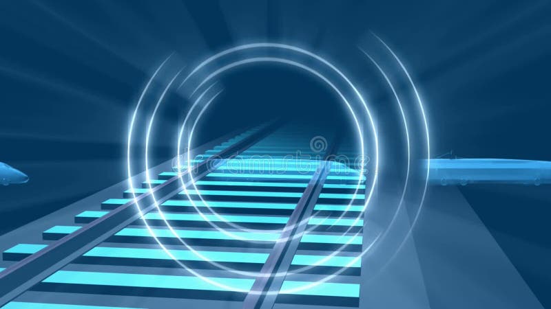 Train Tracks Leading through a Dark Tunnel with Light at End Stock ...