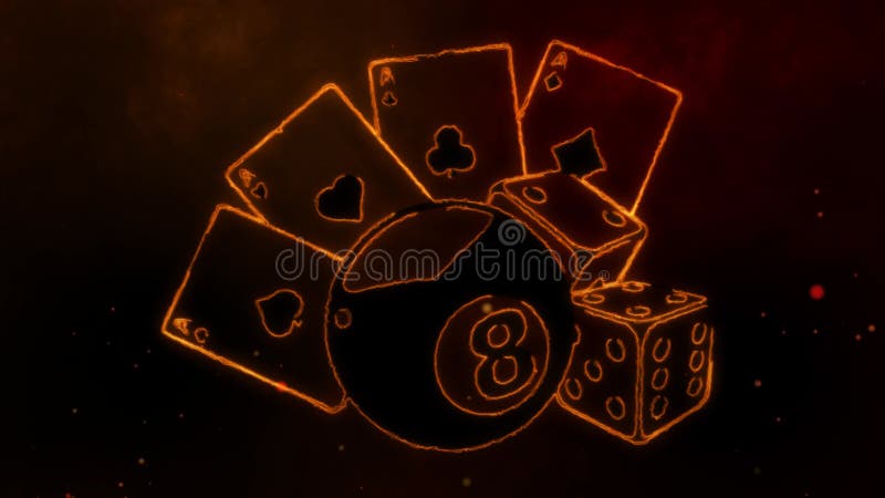 4 Aces Playing Cards Symbols with Futuristic Glowing Neon Lights Stock ...