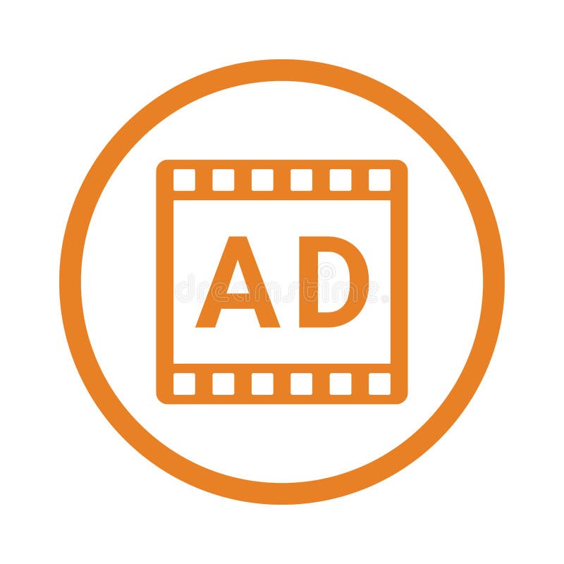 Video, Advertisement, Ad Icon. Orange Color Vector EPS Stock Vector ...