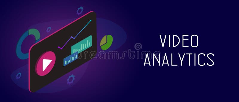 Video Analytics Isometric Modern Vector Icon. Data Analysis with Media ...