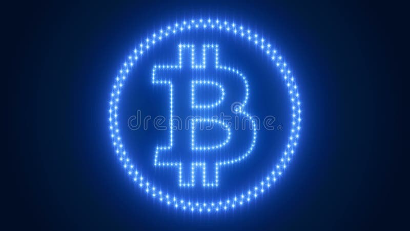 Video Animation of Bitcoin Logo with Blue LEDs Stock Video - Video of ...