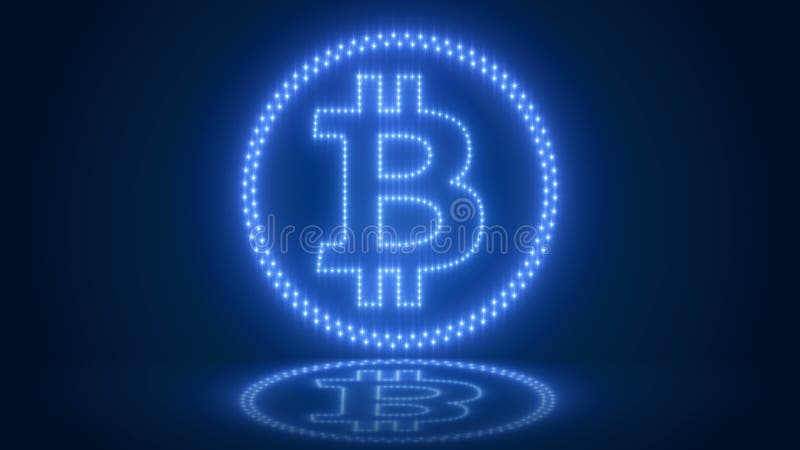 Video Animation of Bitcoin Logo with Blue LEDs Stock Video - Video of ...