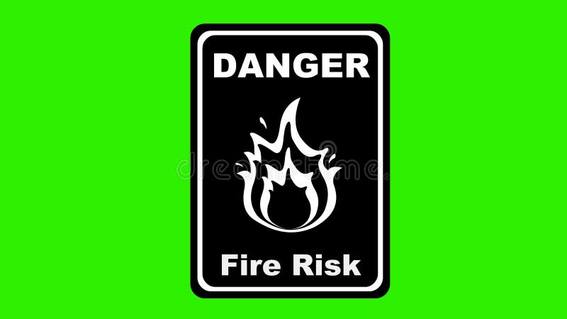 Black and White Symbol Signage Danger Fire Flame Risk Stock Video ...