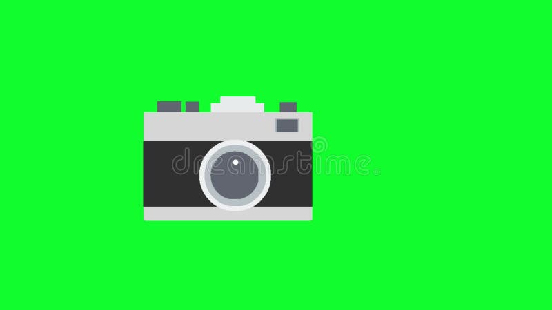 Video Animation of a Photo Camera Taking a Picture on a Green ...